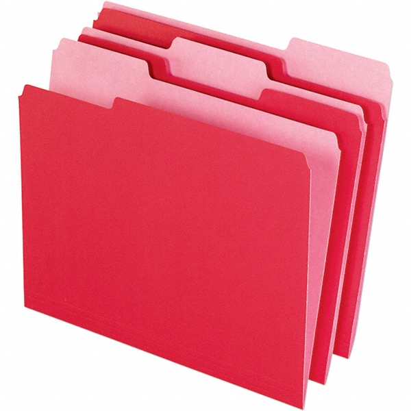 Pendaflex - File Folders with Top Tab: Letter, Red, 100/Pack | MSC Direct