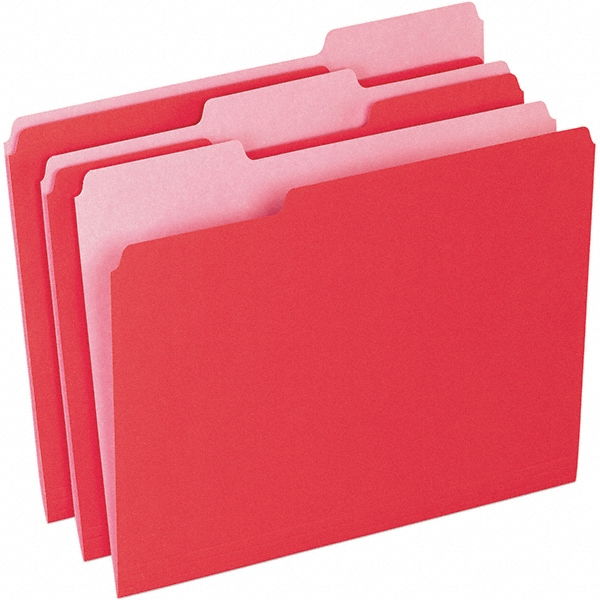 Pendaflex - File Folders with Top Tab: Letter, Red, 100/Pack | MSC Direct