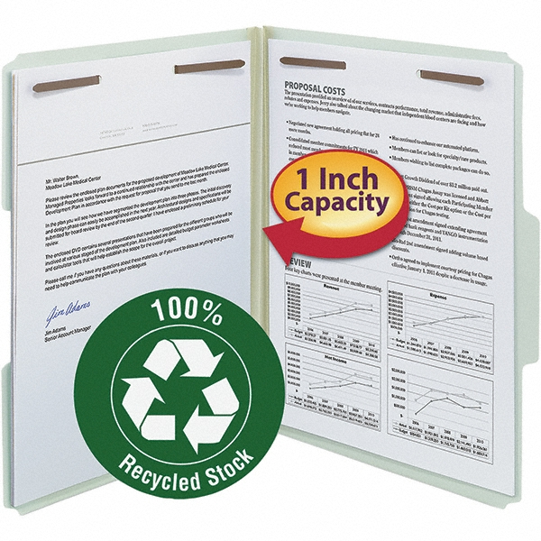 SMEAD - Classification Folder: Letter, Gray & Green, 25/Pack | MSC Direct