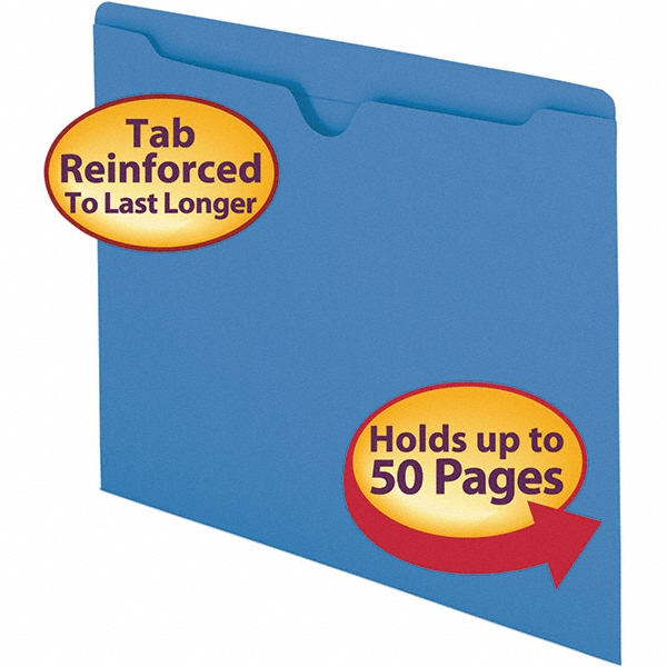 SMEAD - File Folders with Top Tab: Letter, Blue, 100/Pack | MSC Direct