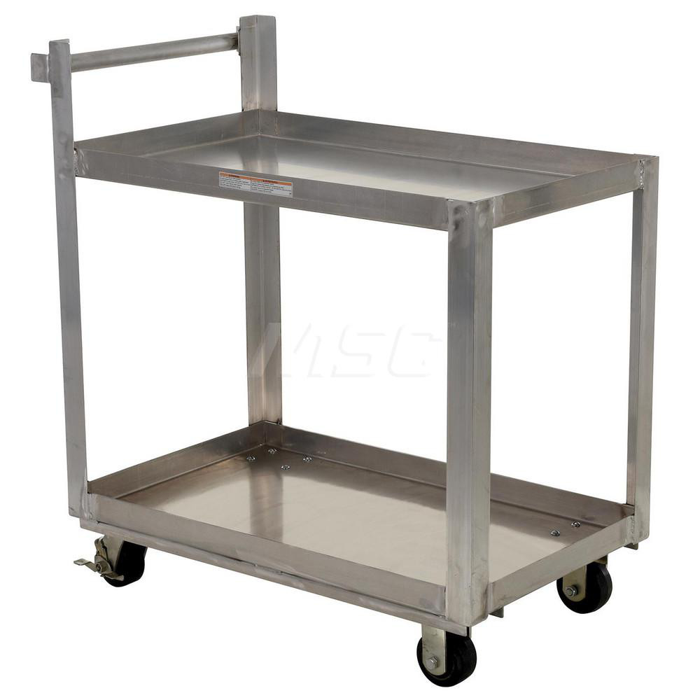 Vestil - Service Utility Cart: 38-1/4" Long, 21-7/8" Wide, Aluminum ...