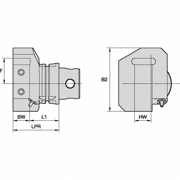 Kennametal - Modular Lathe Shank: Right Hand Cut, KM4X63, Square Shank ...