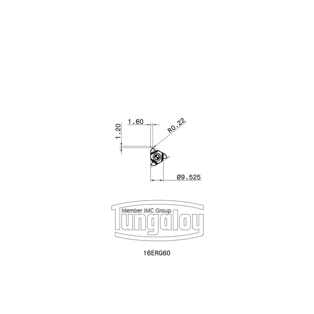 Tungaloy - Laydown Threading Insert: 16ERAG60 AH725, Carbide | MSC Direct