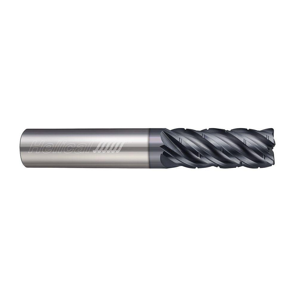 Helical Solutions - Corner Radius End Mill: 1/2" Dia, 1-1/4" LOC, 0.0300" Radius, 5 Flute, Solid ...