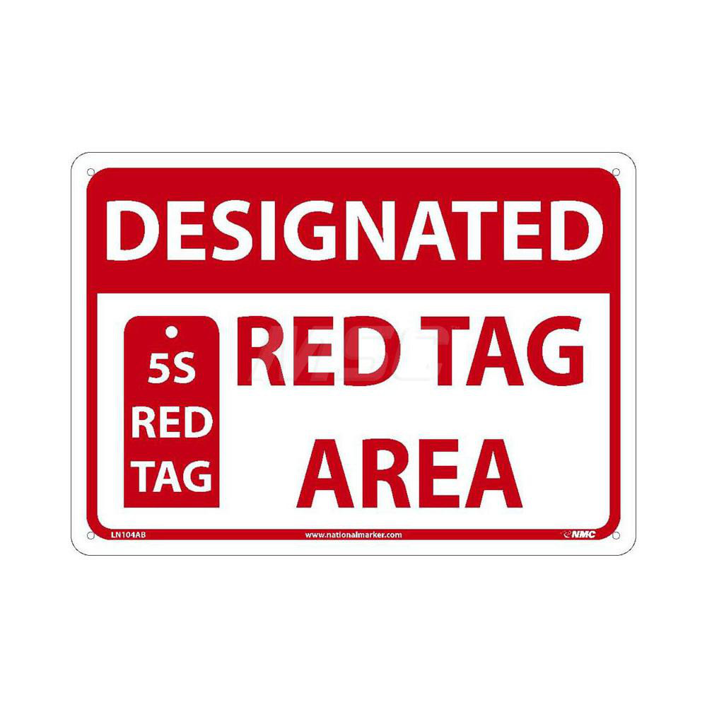 AccuformNMC - Warning & Safety Reminder Sign: Rectangle, DESIGNATED RED ...