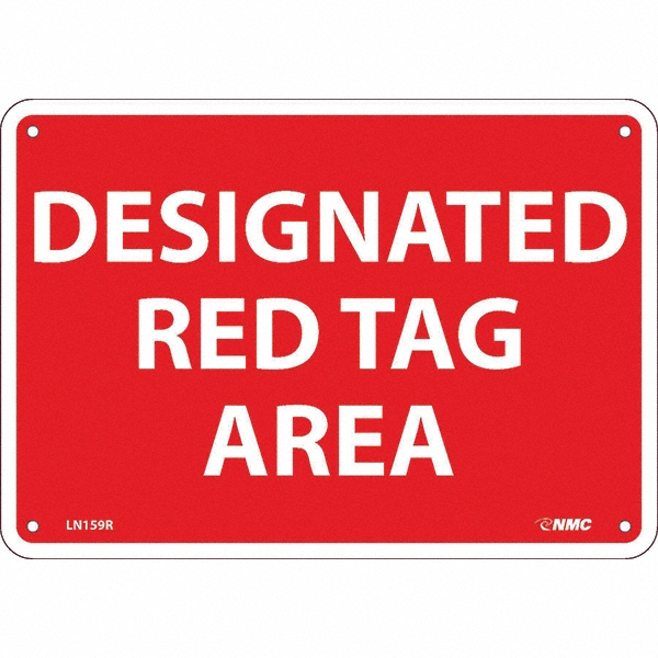 AccuformNMC - Sign: Rectangle, Designated Red Tag Area | MSC Direct