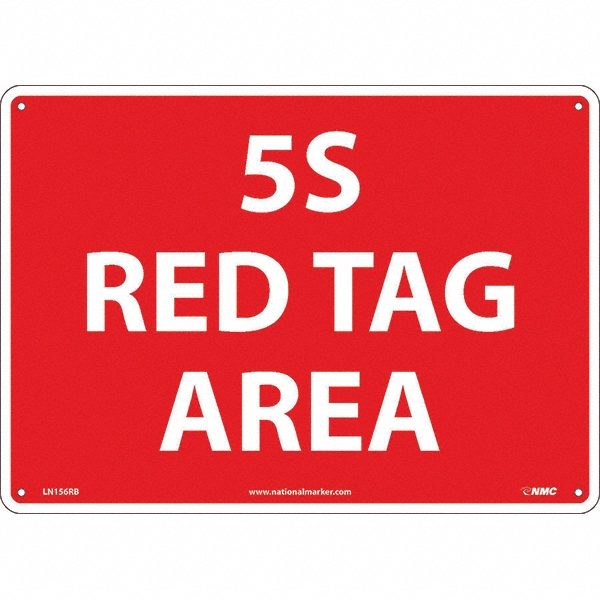AccuformNMC - Warning & Safety Reminder Sign: Rectangle, 5S RED TAG ...