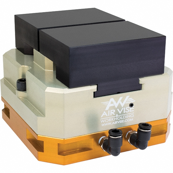 Air Vise Workholding - Self-Centering Vise: 4" Jaw Width | MSC Direct