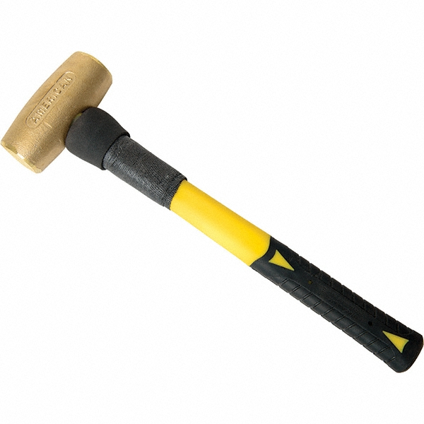 American Hammer - Dead Blow Hammer: 56 oz Head, 2" Face Dia, Brass Head ...