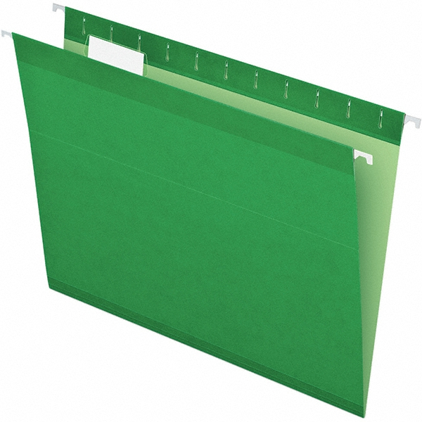 Pendaflex - Hanging File Folder: Letter, Bright Green, 25/Pack | MSC Direct