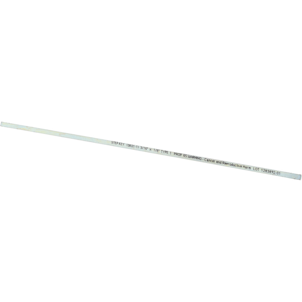 Mak-A-Key - Step Key Stock: 12" Long, Steel, Zinc-Plated | MSC Direct