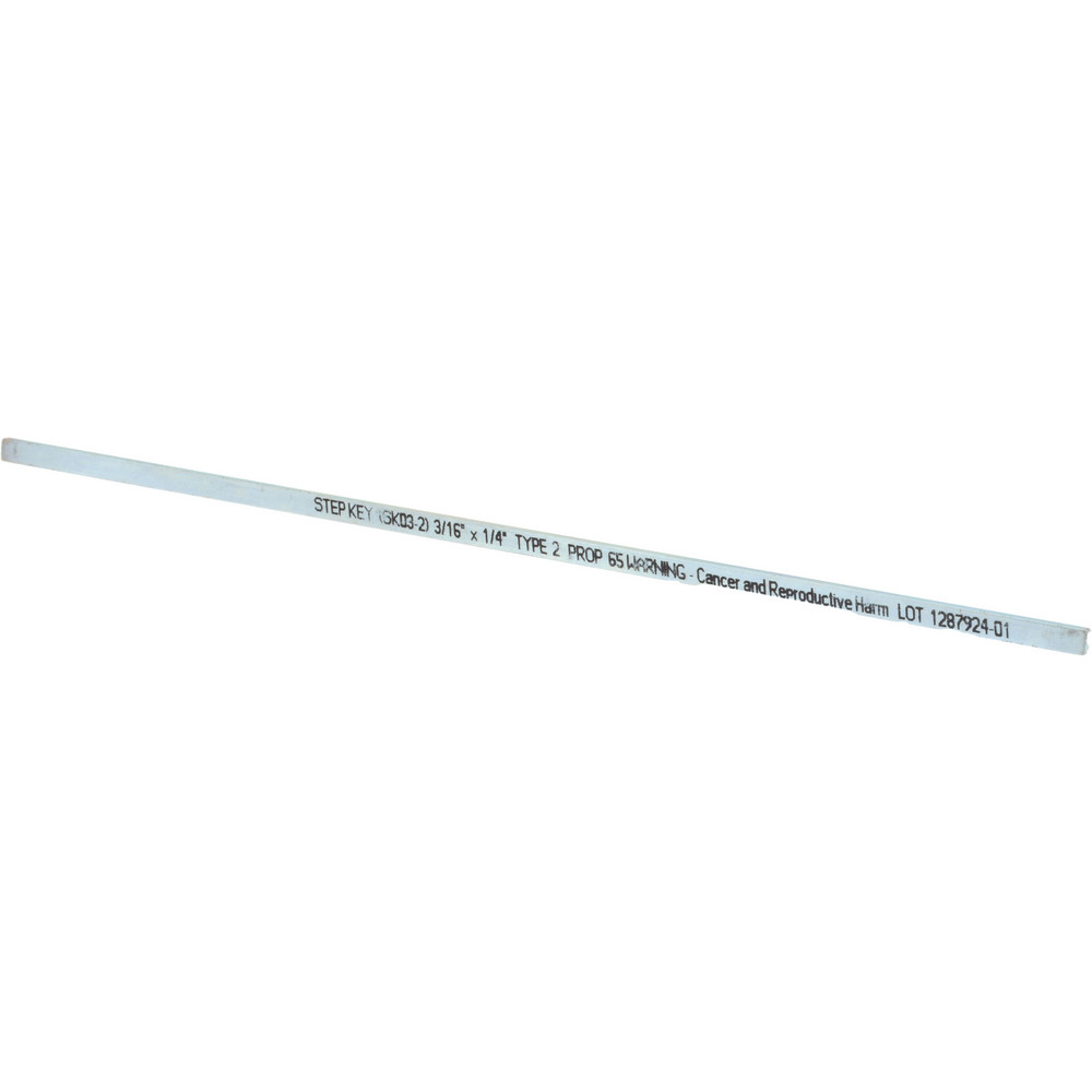 Mak-A-Key - Step Key Stock: 12" Long, Steel, Zinc-Plated | MSC Direct