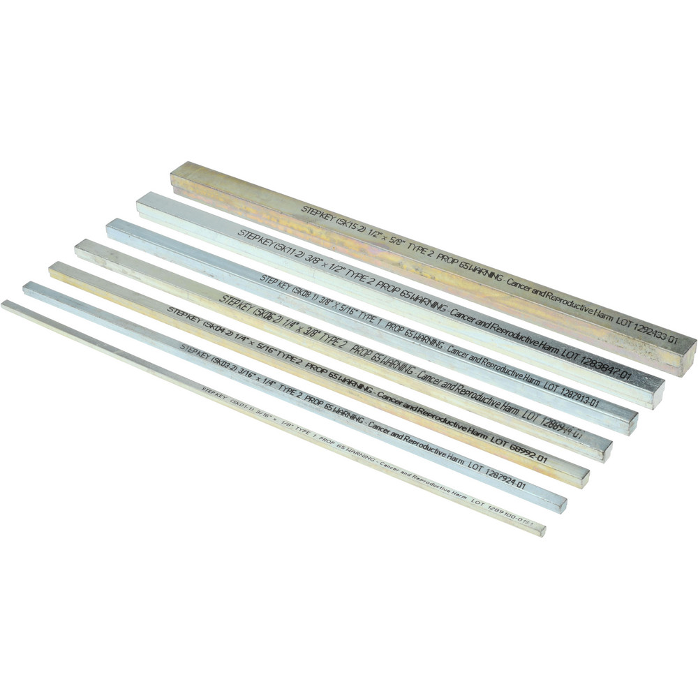 Mak-A-Key - Step Key Stock Assortment: 12" Long, Steel, Zinc-Plated ...