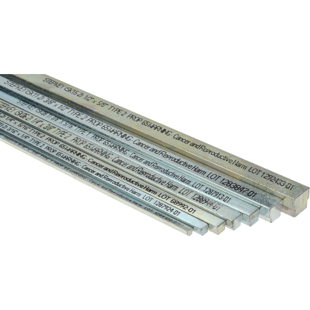 Mak-A-Key - Step Key Stock Assortment: 12" Long, Steel, Zinc-Plated ...