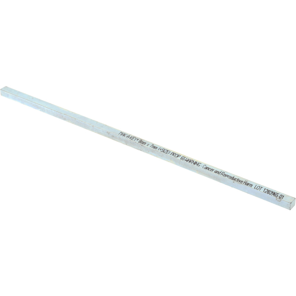 Mak-A-Key - Oversized Key Stock: 12" Long, Steel, Zinc-Plated | MSC Direct