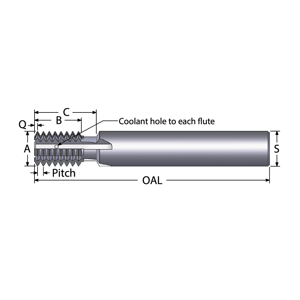 Scientific Cutting Tools - Straight Flute Thread Mill: 1-1/2 - 16 ...
