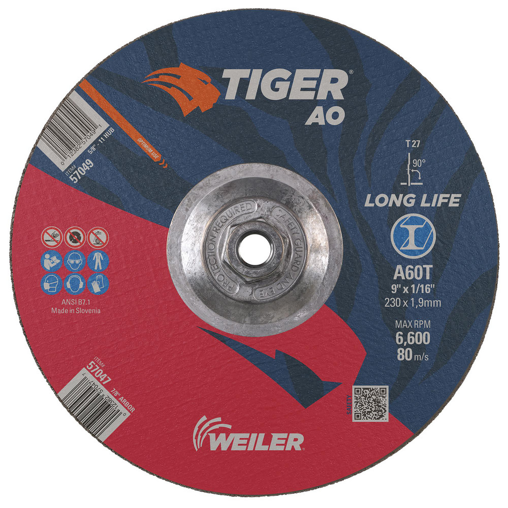 Weiler - Cutoff Wheel: Type 27, 9" Dia, 1/16" Thick, 5/8-11" Hole ...