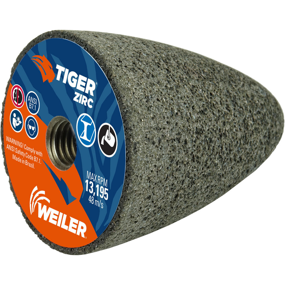 Weiler - Abrasive Cones & Plugs: Shape: Round; Abrasive Material: Zirconia Alumina; Bond Type ...