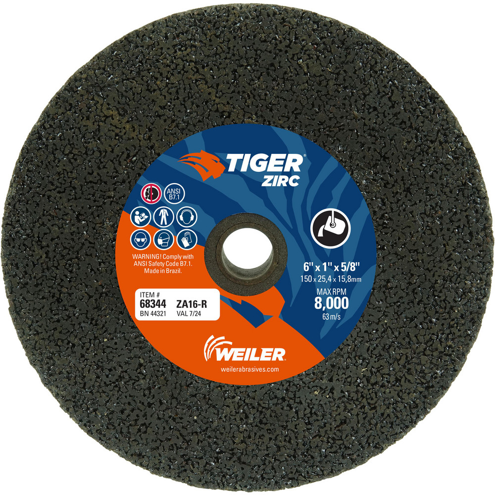 Weiler - Tool & Cutting Grinding Wheel: 6" Dia, 5/8" Hole, 16 Grit, R ...