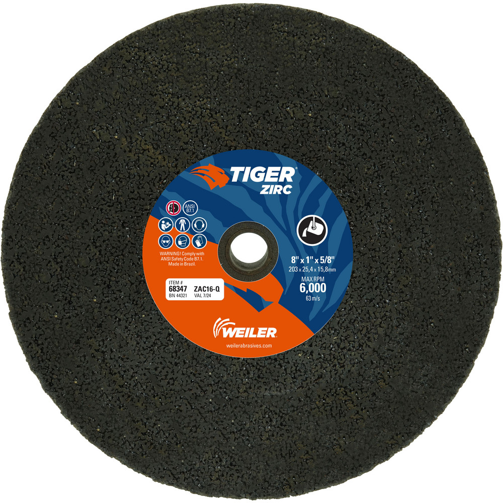Weiler - Tool & Cutting Grinding Wheel: 8" Dia, 5/8" Hole, 16 Grit, Q ...