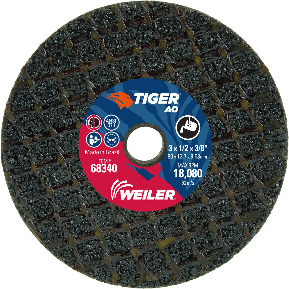 Weiler - Tool & Cutting Grinding Wheel: 3" Dia, 3/8" Hole, 14 Grit, P ...