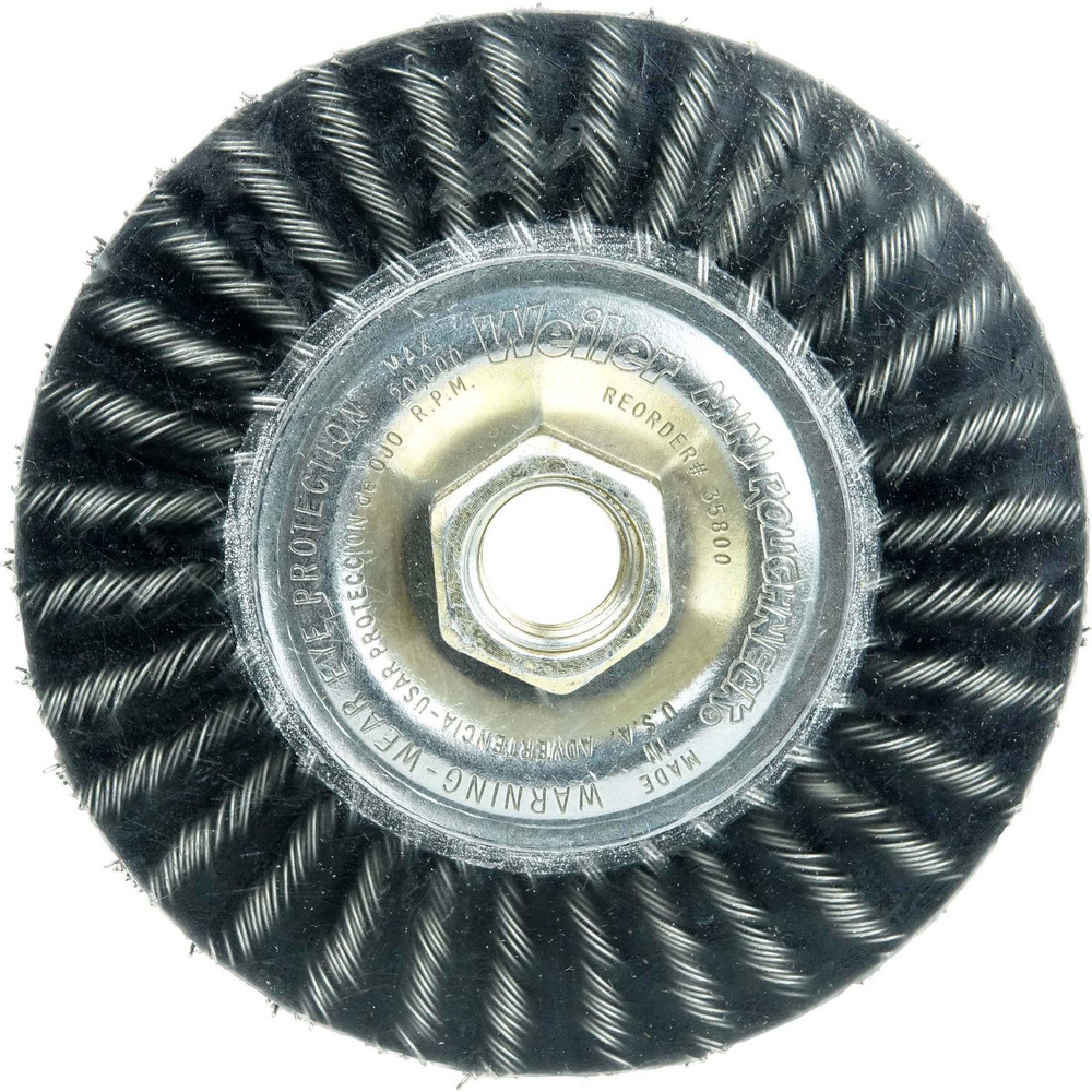 Weiler - Wheel Brush: 4" Wheel Dia, 3/16" Face Width, 0.0200" Wire Dia ...