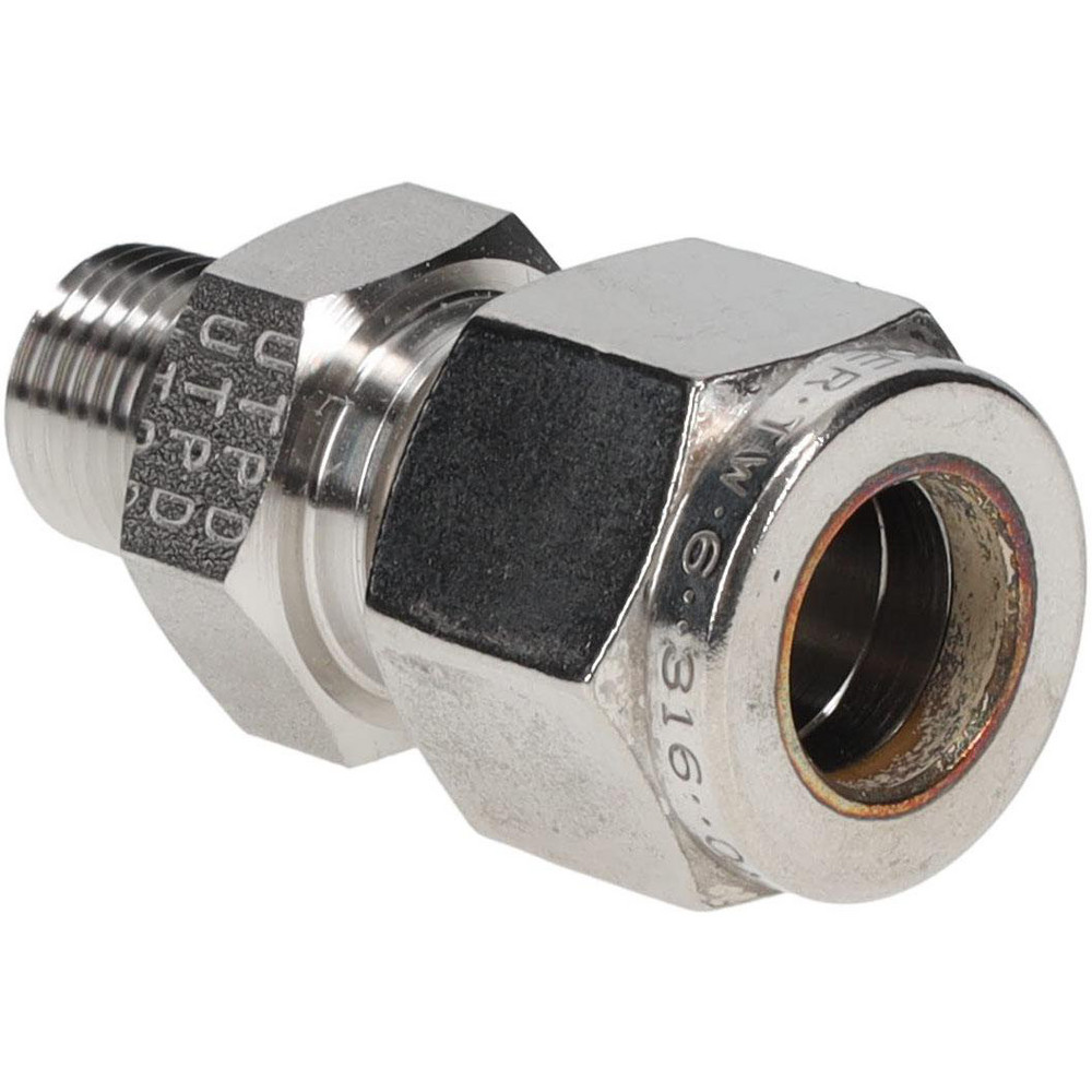 Parker - Compression Tube Connector: 1/8-27, 3/8" Tube OD, Compression ...