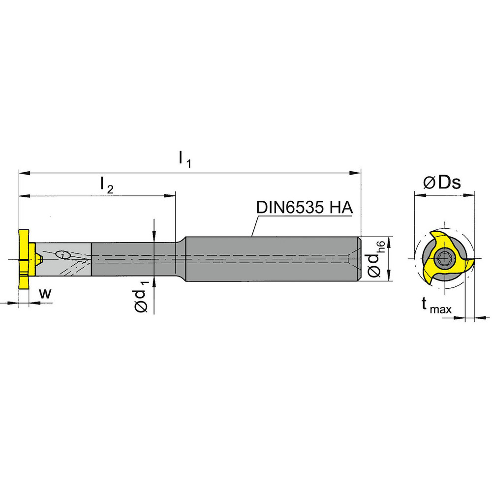 HORN - Replaceable Tip Milling Shanks: Shank Type: Cylindrical; Shank ...