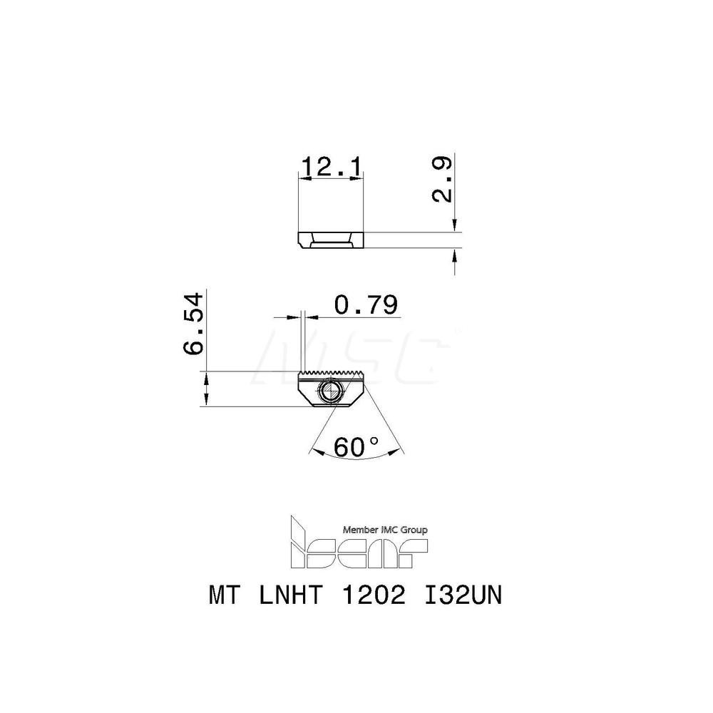 Iscar - MT-LNHU2104E12UN IC908 Carbide Thread Mill Insert | MSC Direct