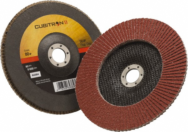 3M - Flap Disc: 7" Dia, 7/8" Hole, 80 Grit, Premium Ceramic Alumina ...