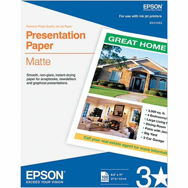 Epson - Office Machine Supplies: Photo Paper, White | MSC Direct