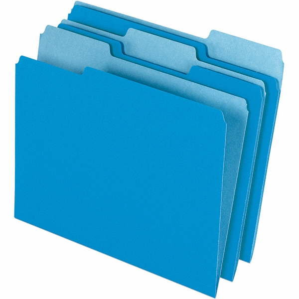 Pendaflex - File Folders with Top Tab: Letter, Blue, 100/Pack | MSC Direct