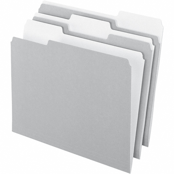 Pendaflex - File Folders with Top Tab: Letter, Gray, 100/Pack | MSC Direct