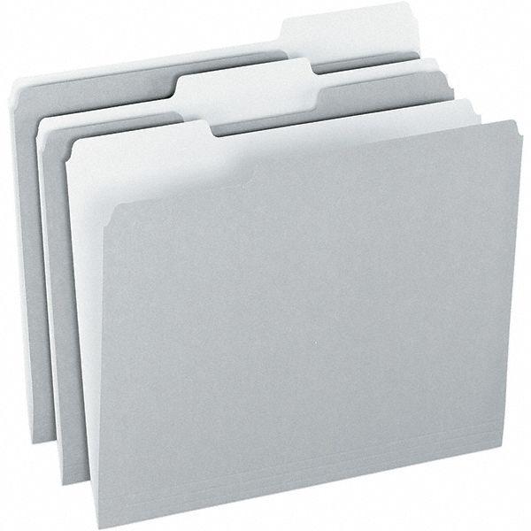 Pendaflex - File Folders with Top Tab: Letter, Gray, 100/Pack | MSC Direct