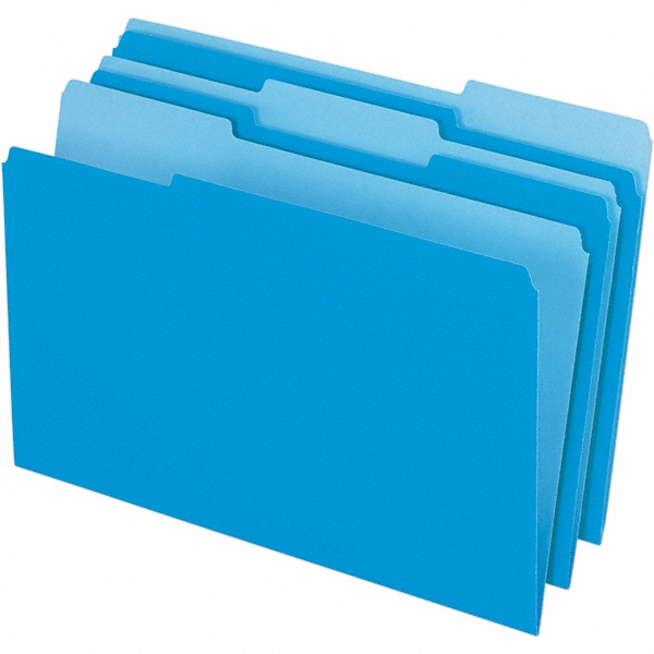 Pendaflex - File Folders with Top Tab: Legal, Blue, 100/Pack | MSC Direct