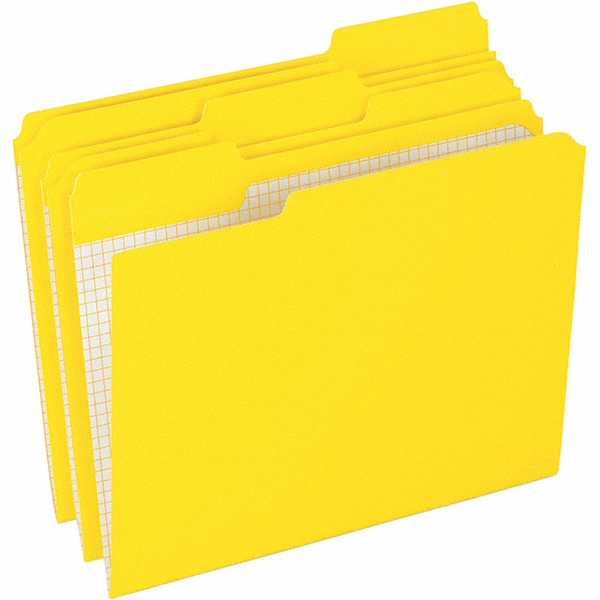 Pendaflex - File Folders with Top Tab: Letter, Yellow, 100/Pack | MSC ...