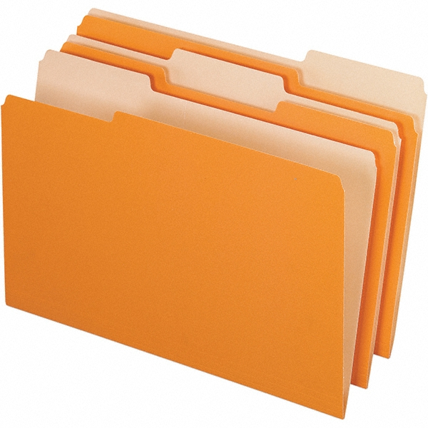 Pendaflex - File Folders with Top Tab: Legal, Orange, 100/Pack | MSC Direct