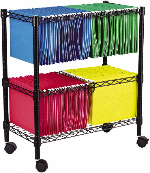 ALERA - File Utility Cart: 14" Long, 26" Wide, Steel, Black | MSC Direct