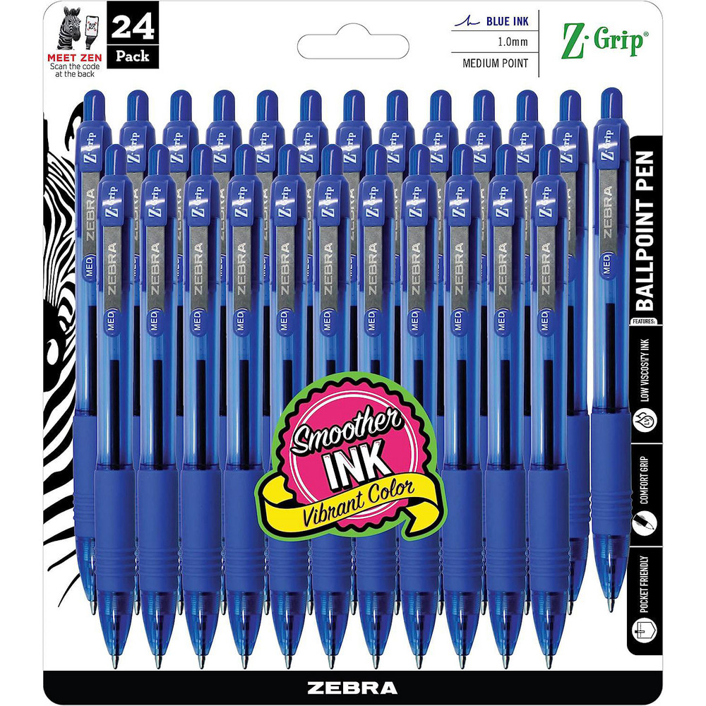 Zebra Pen - Ball Point Pen: Conical Tip, Blue Ink | MSC Direct