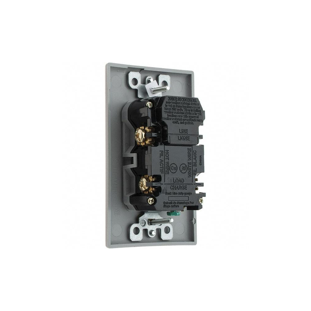 Leviton - GFCI Receptacles; Grade: Commercial; Color: Gray; NEMA ...