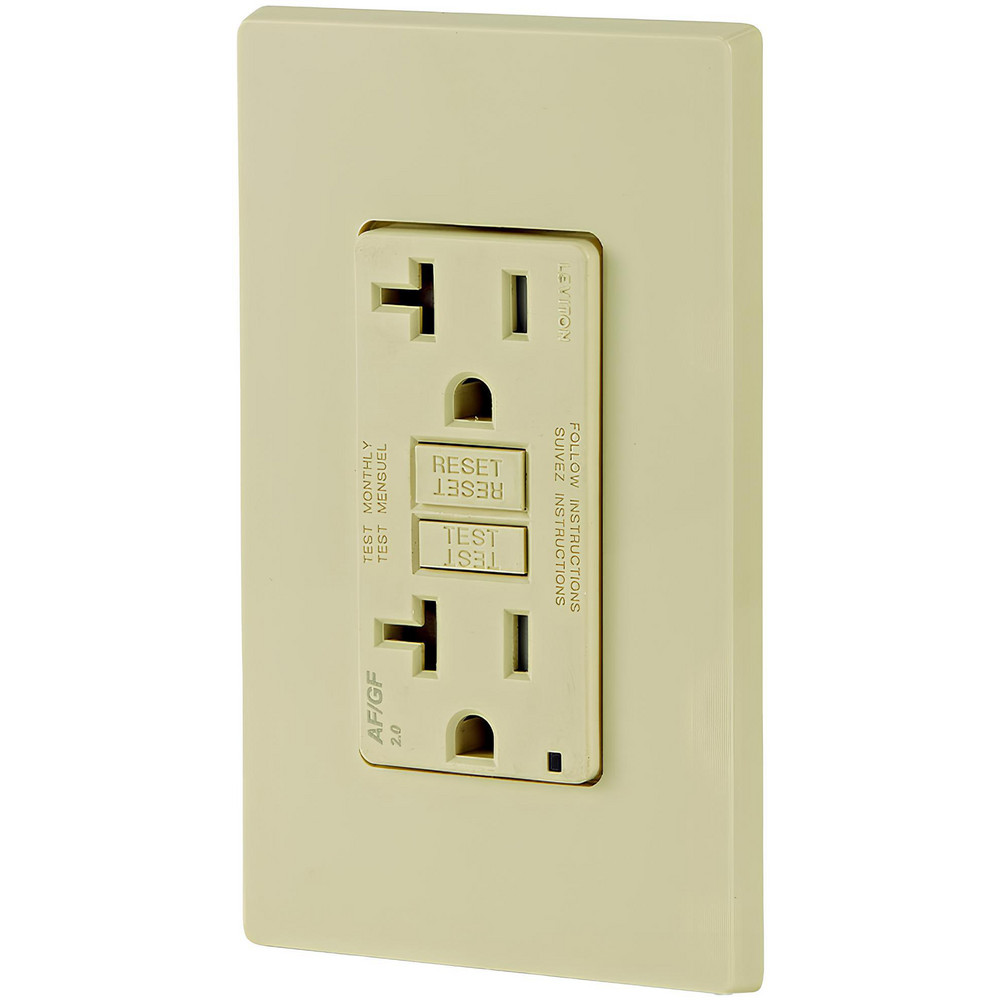 Leviton - GFCI Receptacles; Grade: Commercial; Color: Ivory; NEMA ...