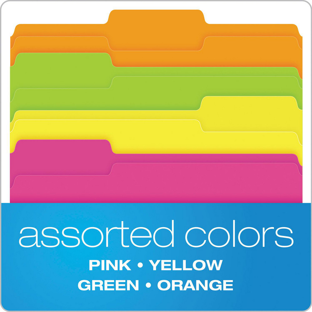 Pendaflex - File Folders with Top Tab: Letter, Assorted Glow, 24/Pack ...