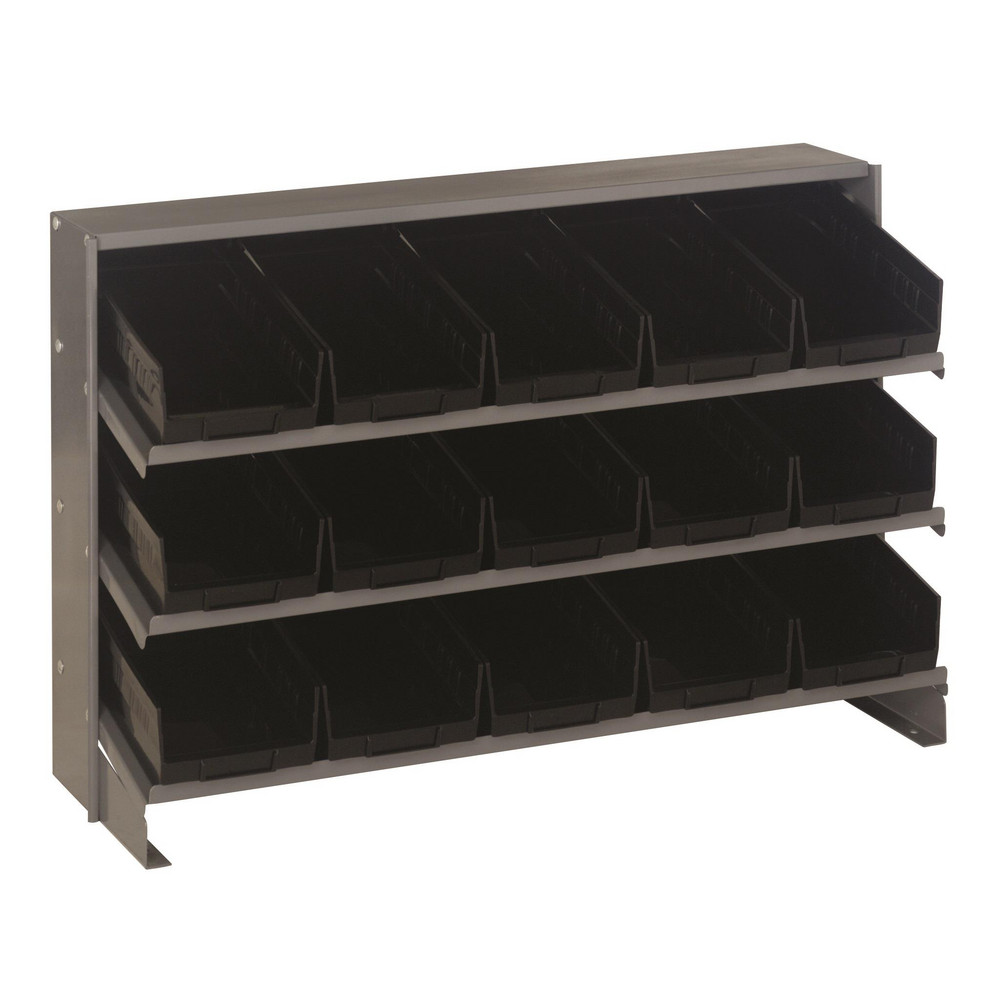 Quantum Storage - Bench Pick Rack: Bench Stand with Bins, 240 lb Capacity, 12" OAD, 21" OAH, 36 ...