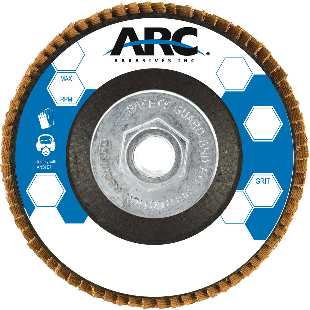 ARC Abrasives - Flap Disc: 4-1/2" Dia, 40 Grit, Zirconia Alumina, Type ...