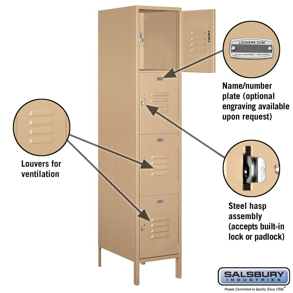 Salsbury Industries - 1-Wide Locker: 18" Wide, 21" Deep, 78" High ...