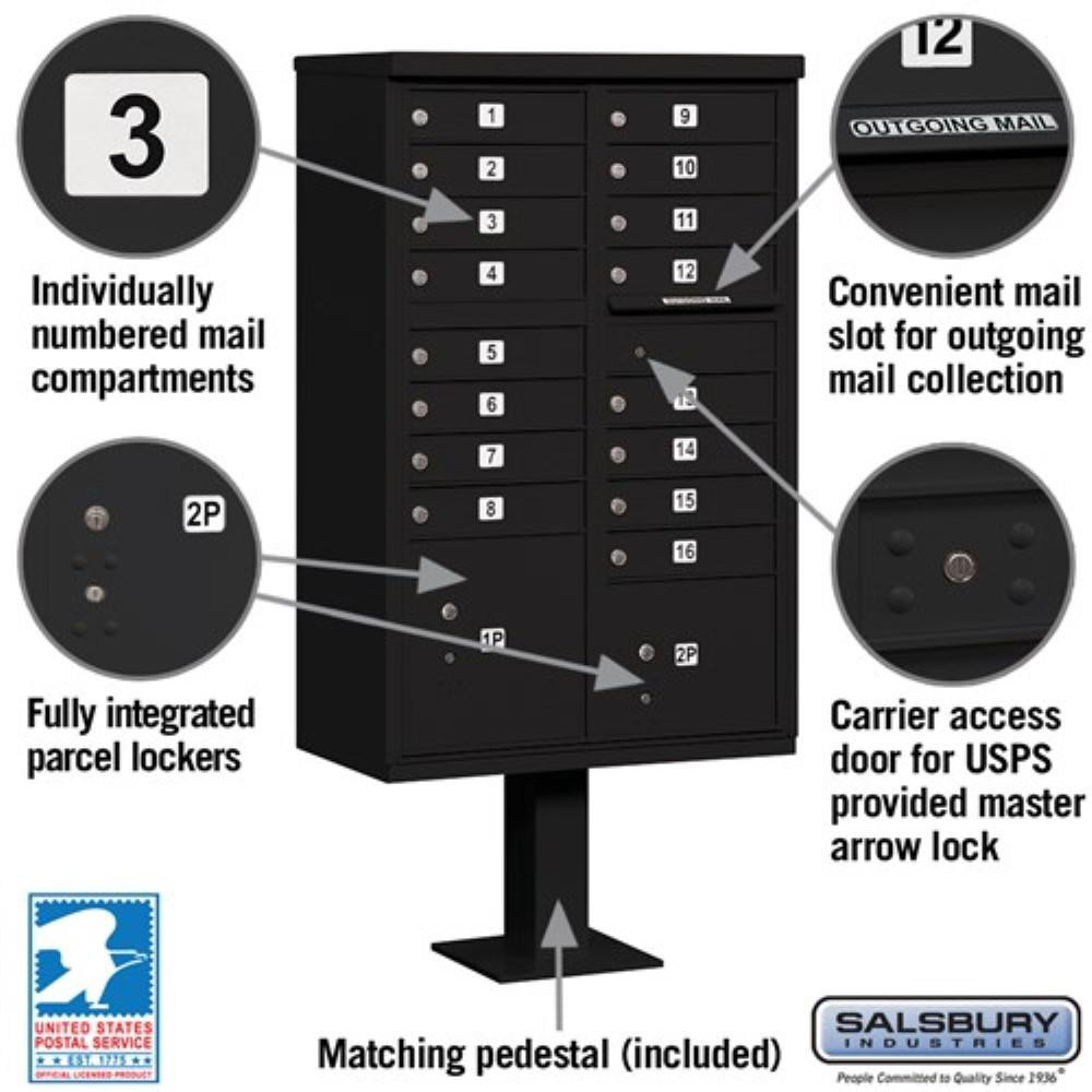Salsbury Industries - Mailboxes: Mount Type: Pedestal; Lockable: Yes ...