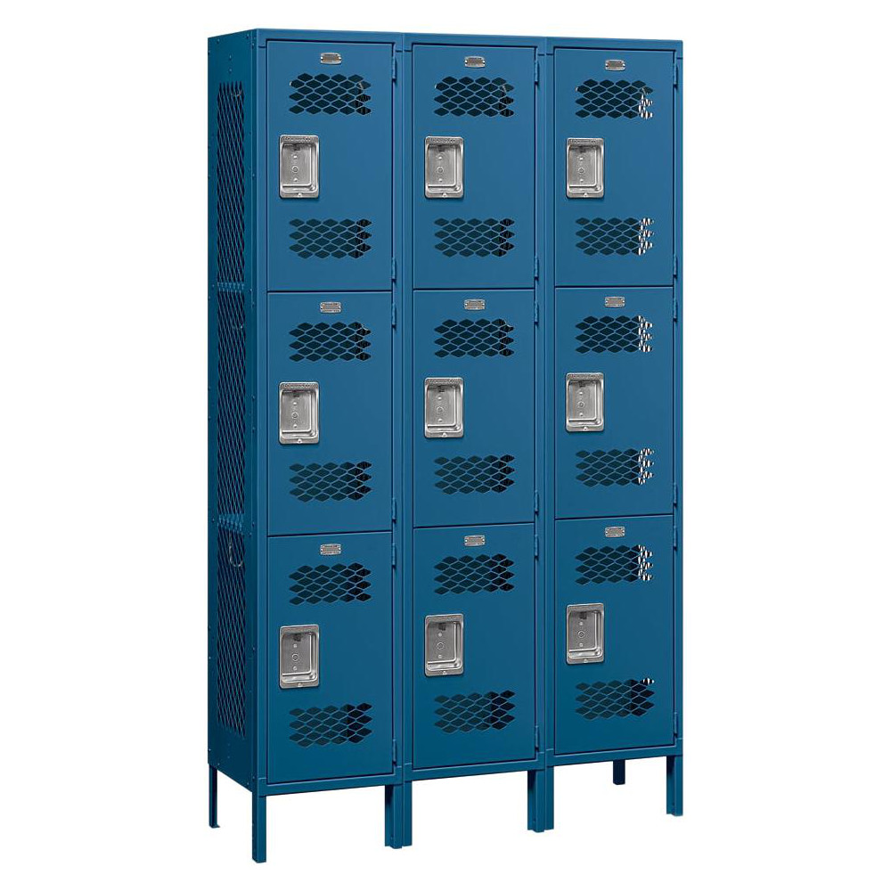Salsbury Industries - 3-Wide Locker: 45" Wide, 15" Deep, 78" High ...