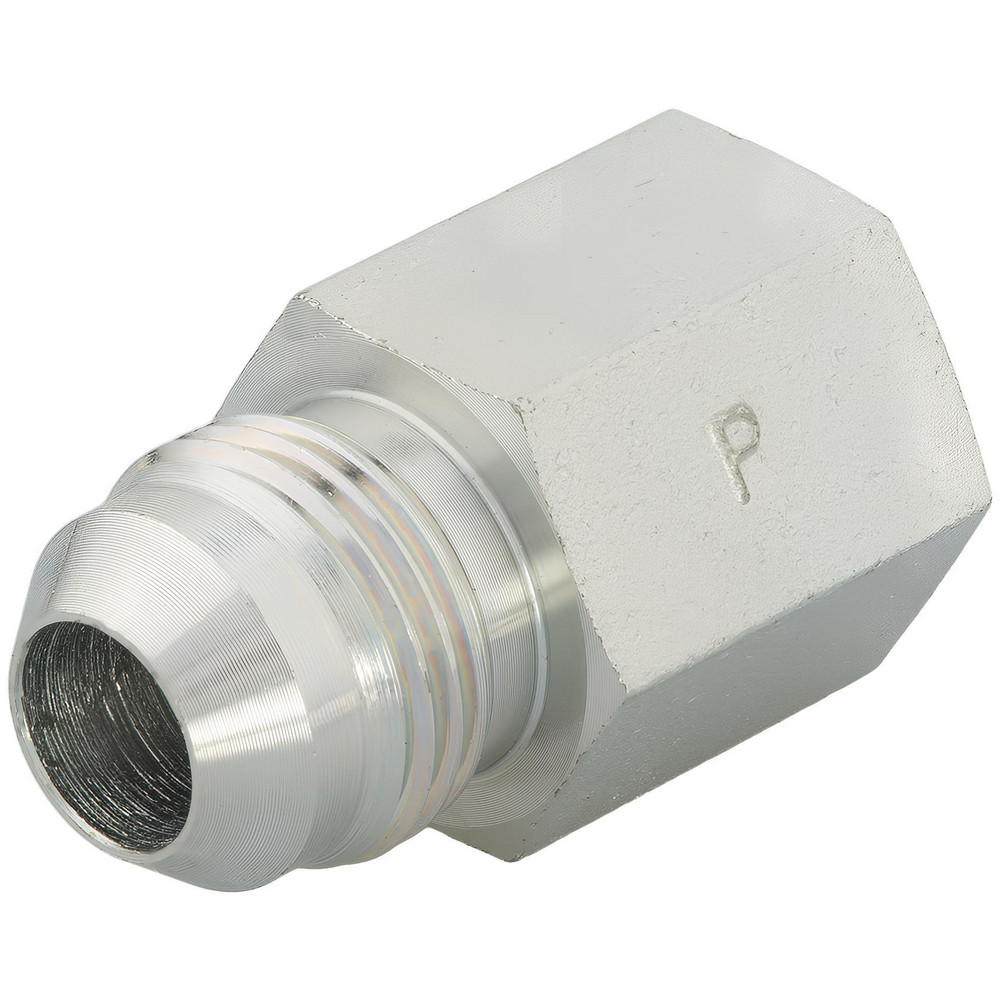 Parker - Steel Flared Tube Connector: 1/2" OD, 1/4-18 Thread, 37 deg ...