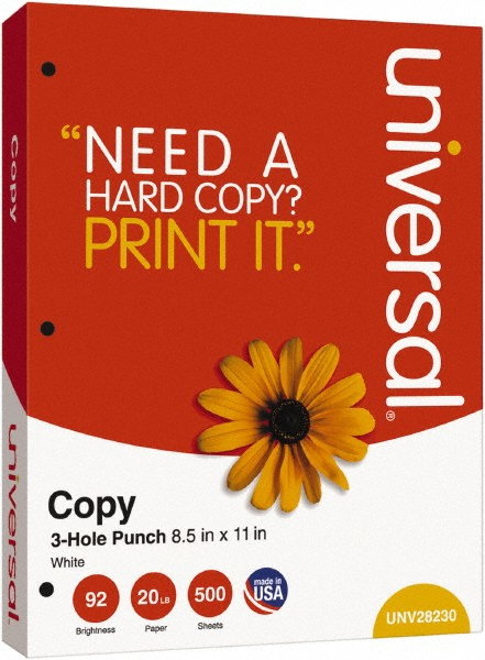 UNIVERSAL - Office Machine Supplies: Copy Paper, White, 1 per Pack ...