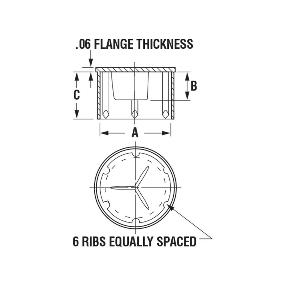Caplugs - Connector Cap: 2.2305" ID, Round Head | MSC Direct